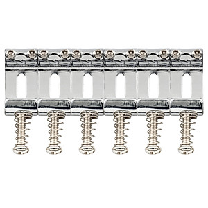 Musiclily Pro 10.8mm Steel Vintage Style Guitar Tremolo Bridge Saddles for Strat Stratocaster Electric Guitar, Chrome (Set of 6)