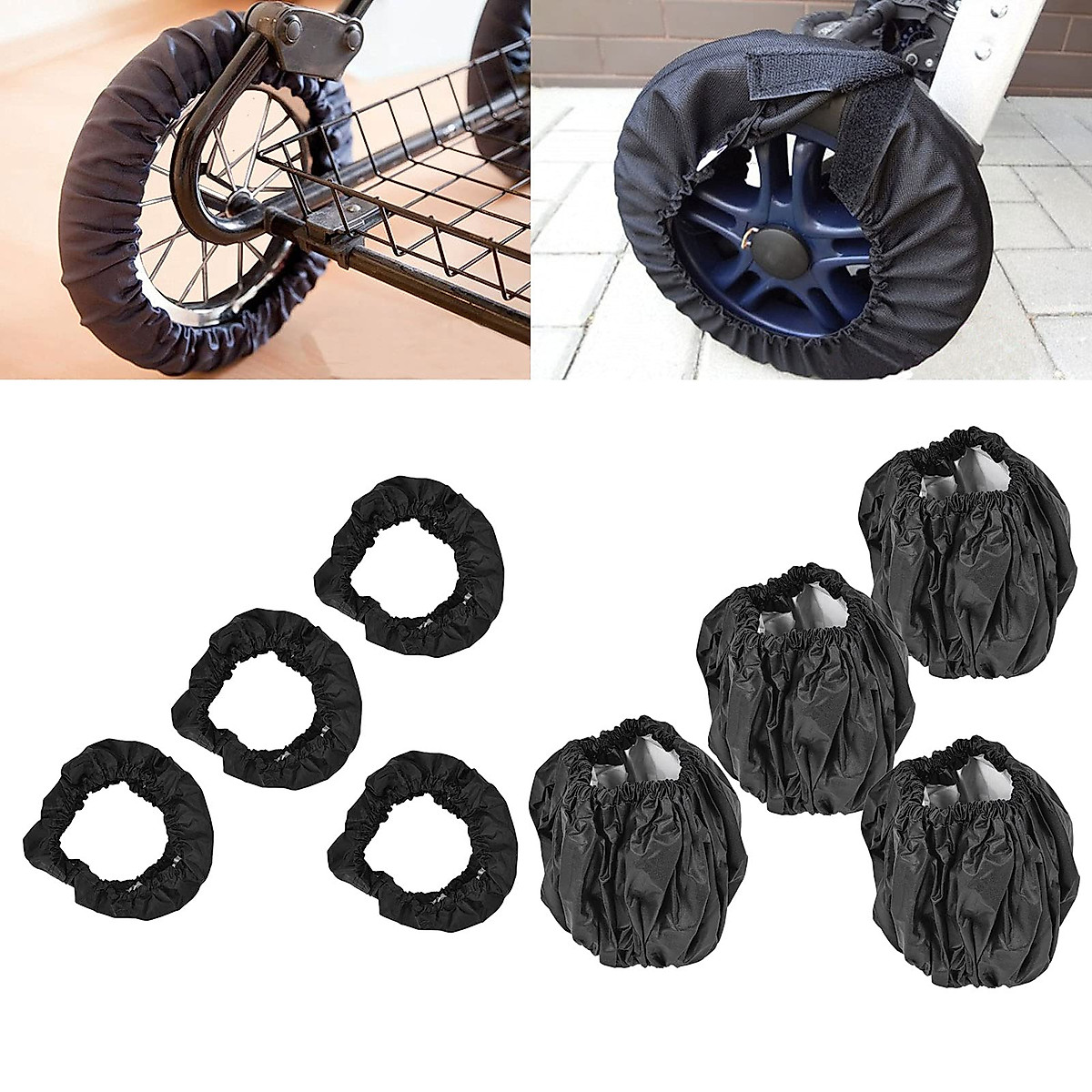 4Pcs Baby Stroller Wheel Cover, Kid Baby Wheelchair Protector Pushchair Wheel Cover Stroller Accessory for Dia 4.7-6.3 Inches(Small (4pcs))