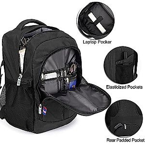 Under-Seat Backpack for Spirit, Frontier, American - Fits 18 x 13 x 8 Inches - Perfect Personal Item for Easy Air Travel - TSA Approved (Black)