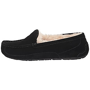 UGG Unisex-Child's Ascot Slipper, Black Suede, 1 M US