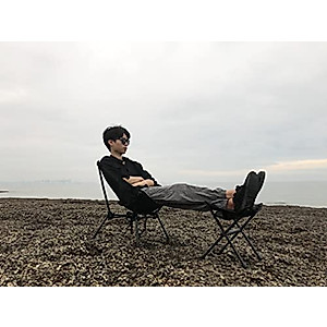 AnYoker Camping Chair, 2 Way Compact Backpacking Chair, Portable Folding Chair, Beach Chair with Side Pocket, Lightweight Hiking Chair Low Back Chair 0177 (Black 2pack)