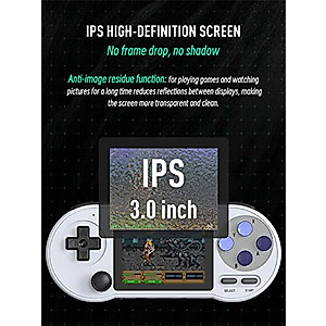 EQUITARE Handheld Game Console, Built in 6000+ Games, 3.0 Inch IPS Screen Retro Handheld Game Console, SF2000 Handheld Console Support 7 Emulators & AV Output, Ideal Gift for Kids Adults
