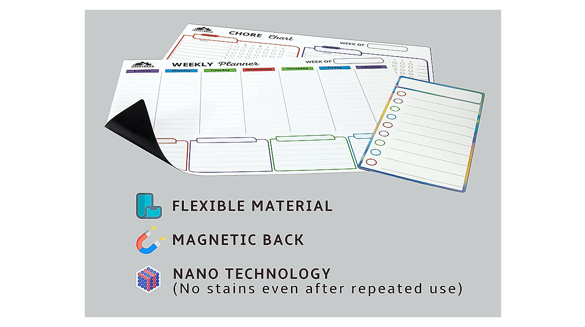 Magnetic Dry Erase Chore Chart for Kids & Families | 17x12" Planner