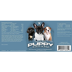 Muscle Bully Puppy Naturals | Muscle Building Immunity Milk Replacer + 10 in 1 Puppy MultiVitamin Nutrient Chew | Veterinarian Formulated. Nutritional Support for Growing Puppies (60 Servings).