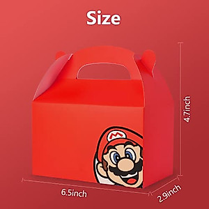 Joyhood Video Game Party Treat Box Compatible With Super M Party - 24 PCS Gift Boxes + 8 Ballon Gifts - Favor Snack Goody Cardboard Bag Gift Giving And Birthday Party Favors Decorations Supplies