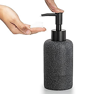 ZCCZ - Black Bathroom Accessories Set 6 Pcs - Lotion Soap Dispenser, 2 Qtip Holder Dispenser, Toothbrush Holder, Vanity Tray, Bathroom Tumbler - Decorative Countertop Vanity Organizer