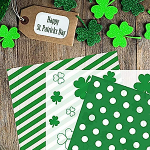 PLULON 60 Sheets Saint Patrick Gift Wrapping Tissue Paper Birthday, Tissue Paper for Home, Kitchen, DIY Crafts, Wrapping Accessory (Green)
