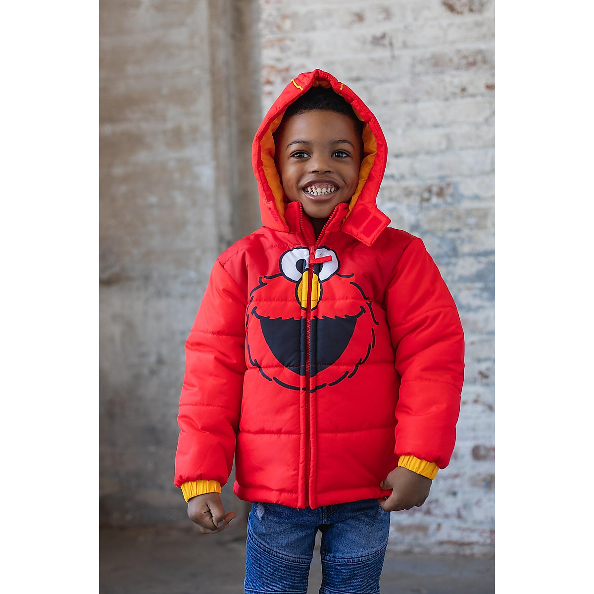 Sesame Street Elmo Infant Baby Boys Zip Up Fashion Winter Coat Puffer Jacket Red 24 Months