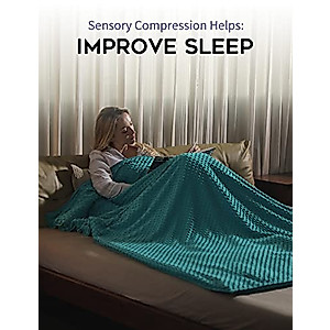 YnM Weighted Blanket and Duvet Covers — Hot and Cold Duvet Cover Set (3 Pieces) — (Green, 60''x80'' 25lbs), Suit for One Person(~240lb) Use on Queen/King Bed