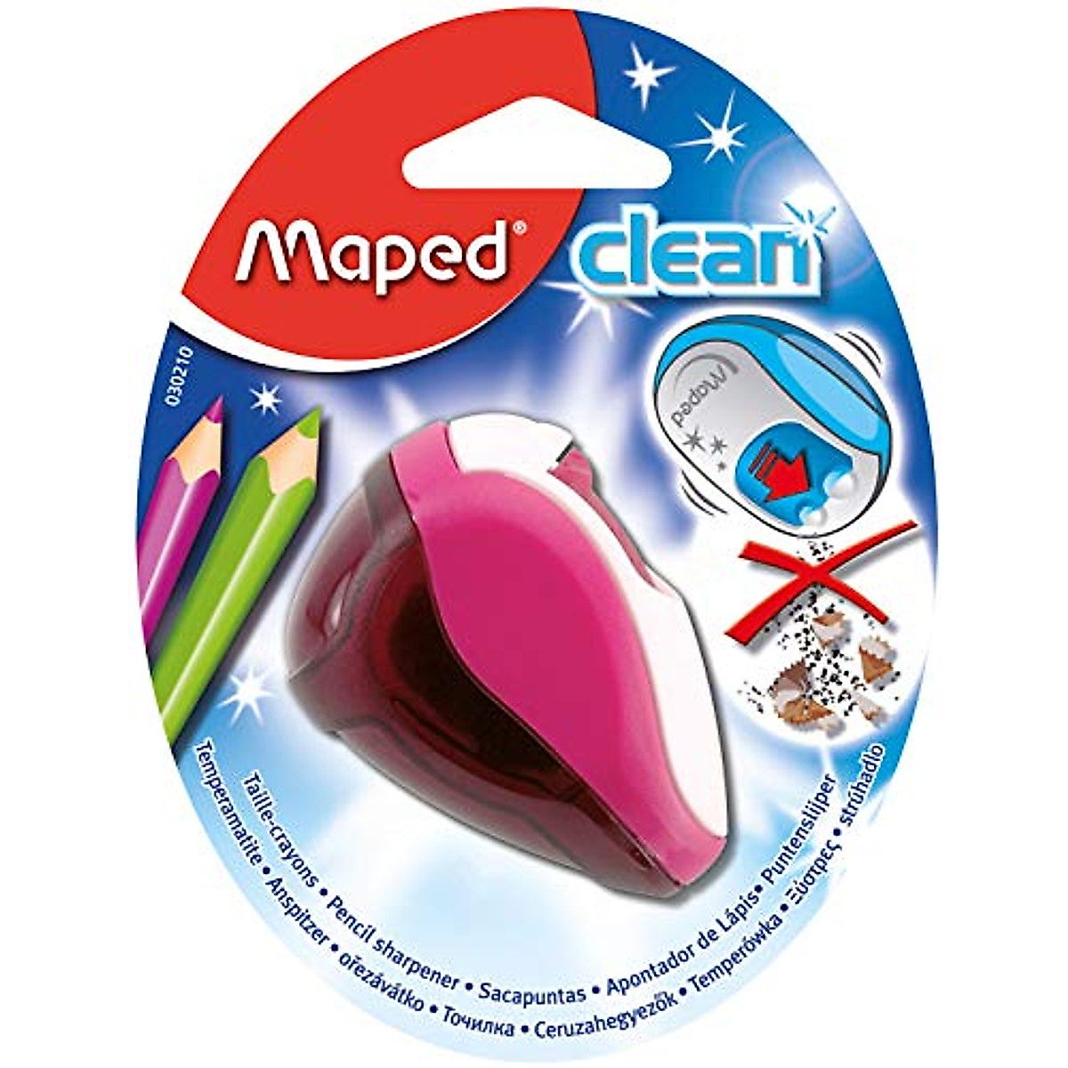 Maped Clean 2 Hole Pencil Sharpener, Assorted Colors (030249)