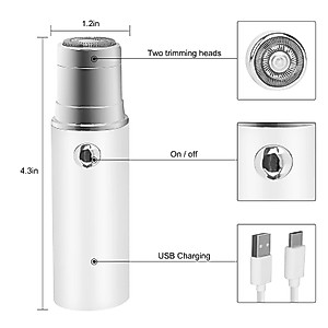 Flawless Hair Remover for Women, Rechargeable Painless Face Shavers for Women with 1× Replacement Head, Noise-Free Electric Facial Hair Removal on Full Charge, for Face, Upper Lips, Chin, Arms, Legs