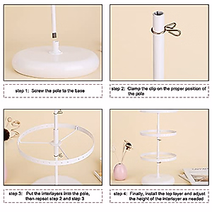 MODOWEY 5 Tiers Metal Rotating Earring Holder Organizer, Exquisite Jewelry Display Stand Necklace Rack Holder, 220 Holes for Earrings- 14x6.3 Inch (Black)