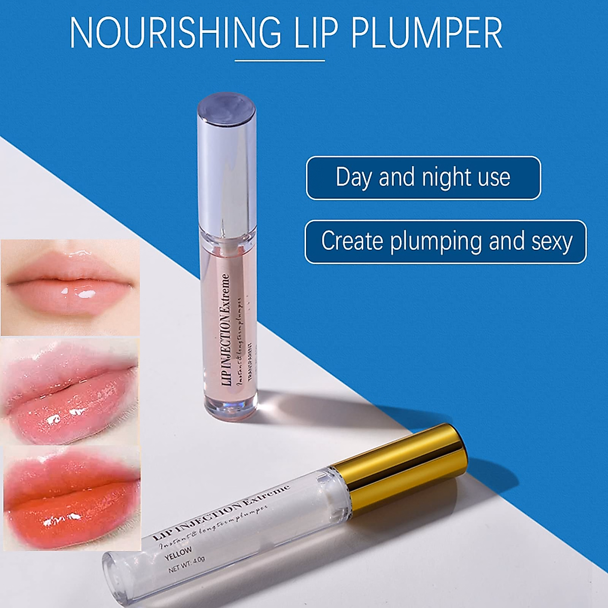 Lip Injection Extreme Lip Plumper, Plumping Lip Gloss for Women, Lip Lightening for Dark Lips, Lip Gloss Base, Plumping Lip Gloss, Lip Filler Lifter Gloss, Lip Moisturizer for Very Dry Lips, Lip Plumping Lip Gloss, Moisturizing Lip Glow Oil, Lip Enhancer,