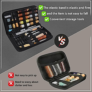 Leather Working Tools Leather Craft Kit and Supplies Upholstery Repair Kit with Waxed Thread Stitching Groover Awl for Punch Stitching, Leather Sewing and DIY Craft Making