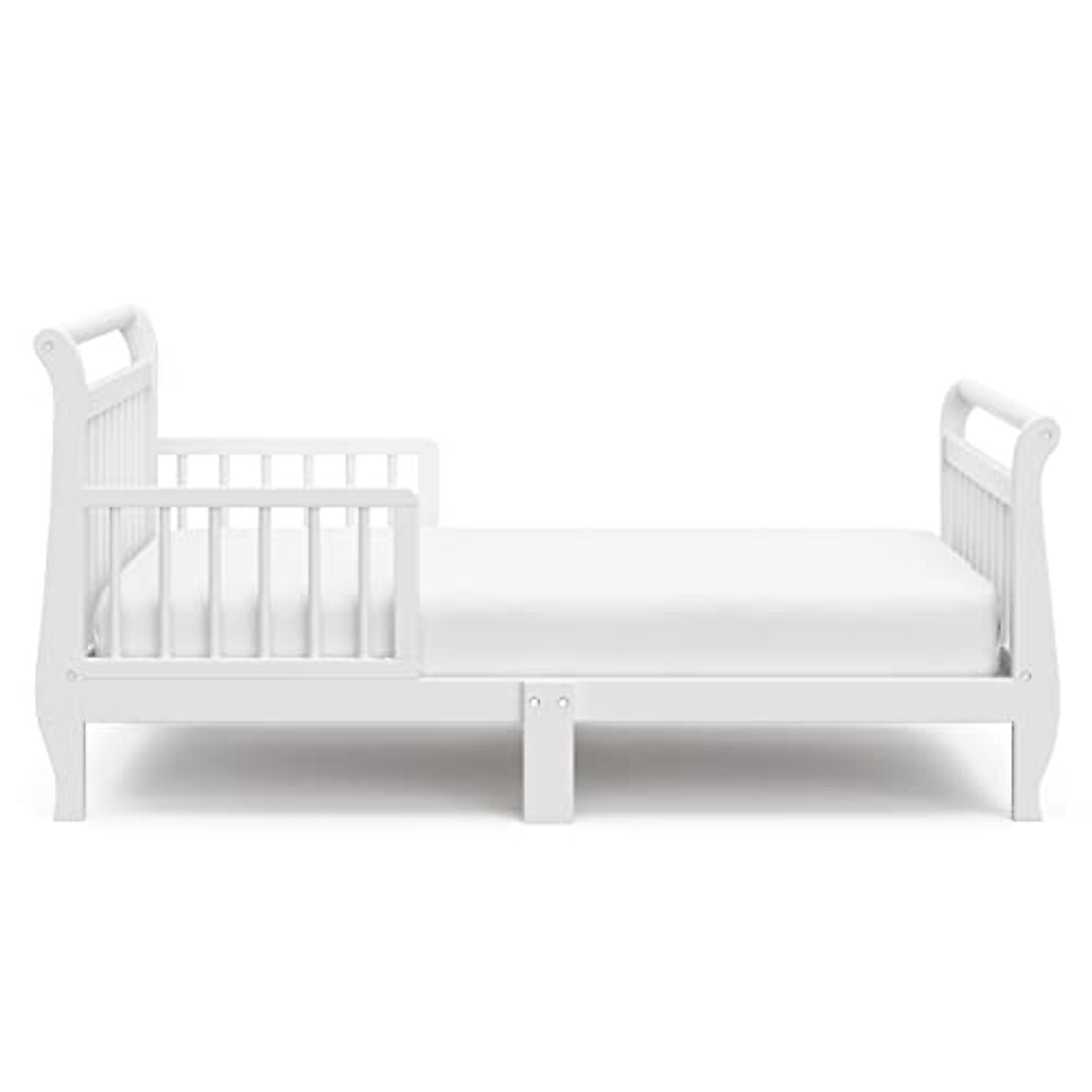 Graco Classic Sleigh Toddler Bed (White) – Includes Toddler Bed Rails, Fits Standard-Size Crib and Toddler Bed Mattress, Traditional Style for Kids Bedroom