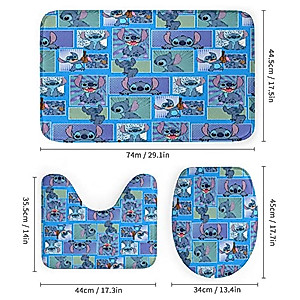 Sykinhmu 4PCS Cartoon Shower Curtain Set with Non-Slip Rugs, Toilet Lid Cover and Bath Mat, Animal Shower Curtain with 12 Hooks, Durable Waterproof Bathroom Decor Set 72 x 72inch
