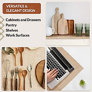 Mueller Drawer and Shelf Liner, 12 in x 20 FT Heavy-Duty, Slip-Resistant Wire Shelf Liners for Kitchen Cabinets, Drawer Liners Kitchen, Shelf Paper for Desks, Durable Non-Adhesive Waterproof Beige