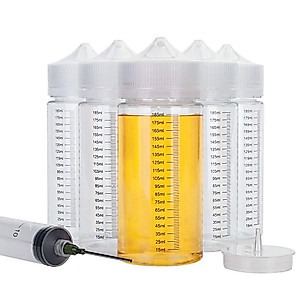 HUIZHU 5pcs 200ML Multi-functional dropping bottle precise dispensor bottle PET DIY liquid bottle Unicorn dropper bottle dispensing bottle (All transparent, 200ml x 5pcs)