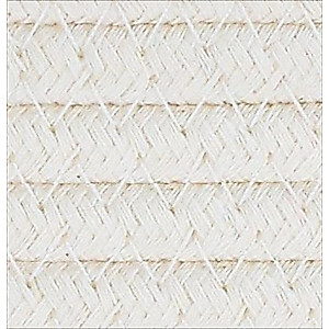 HNBQMX 5-Piece Rectangular Storage Basket Set-Natural Cotton Rope Woven Baskets for Organizing, Small Basket with Handles for Shelves, Toy Baskets, Basket for Storage, Storage Bin(White & Gray)