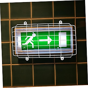 FOYTOKI Metal Exit Sign Cover Protective Wire Guard for Emergency Light Wall Mounted Safety Shield for Exit Signs Durable Light Guard to Prevent Damage