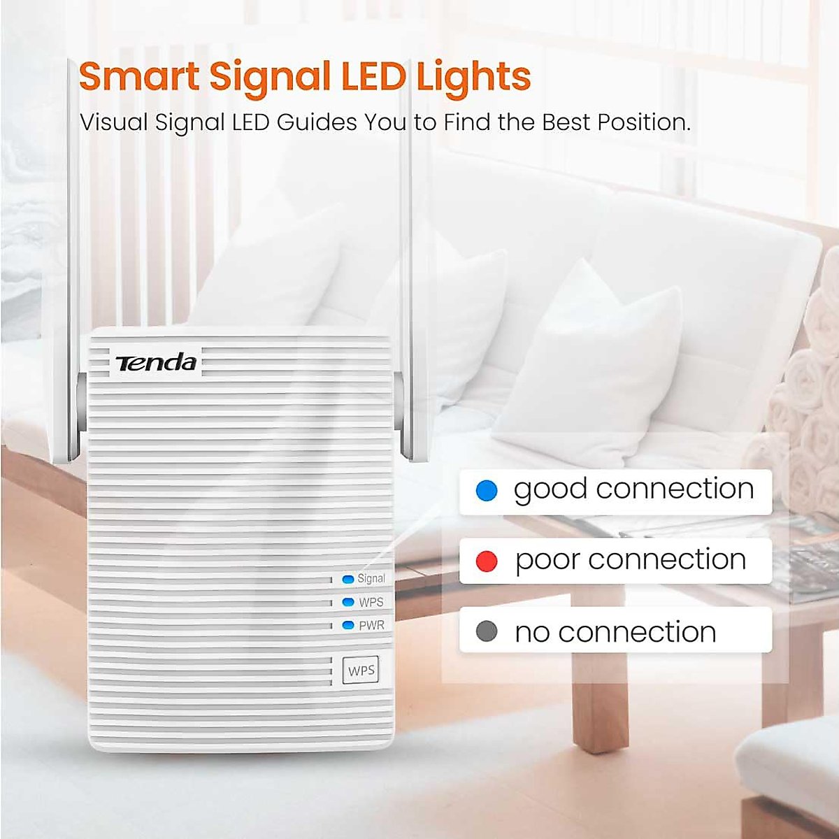 Tenda AC1200 WiFi Range Extender Gigabit WiFi Repeater with 100 Mbps LAN Port, Dual Banda 2.4GHz 300Mbps+5GHz 867Mbps, Hide SSID, WPS Function, Encryption Mode (A18)