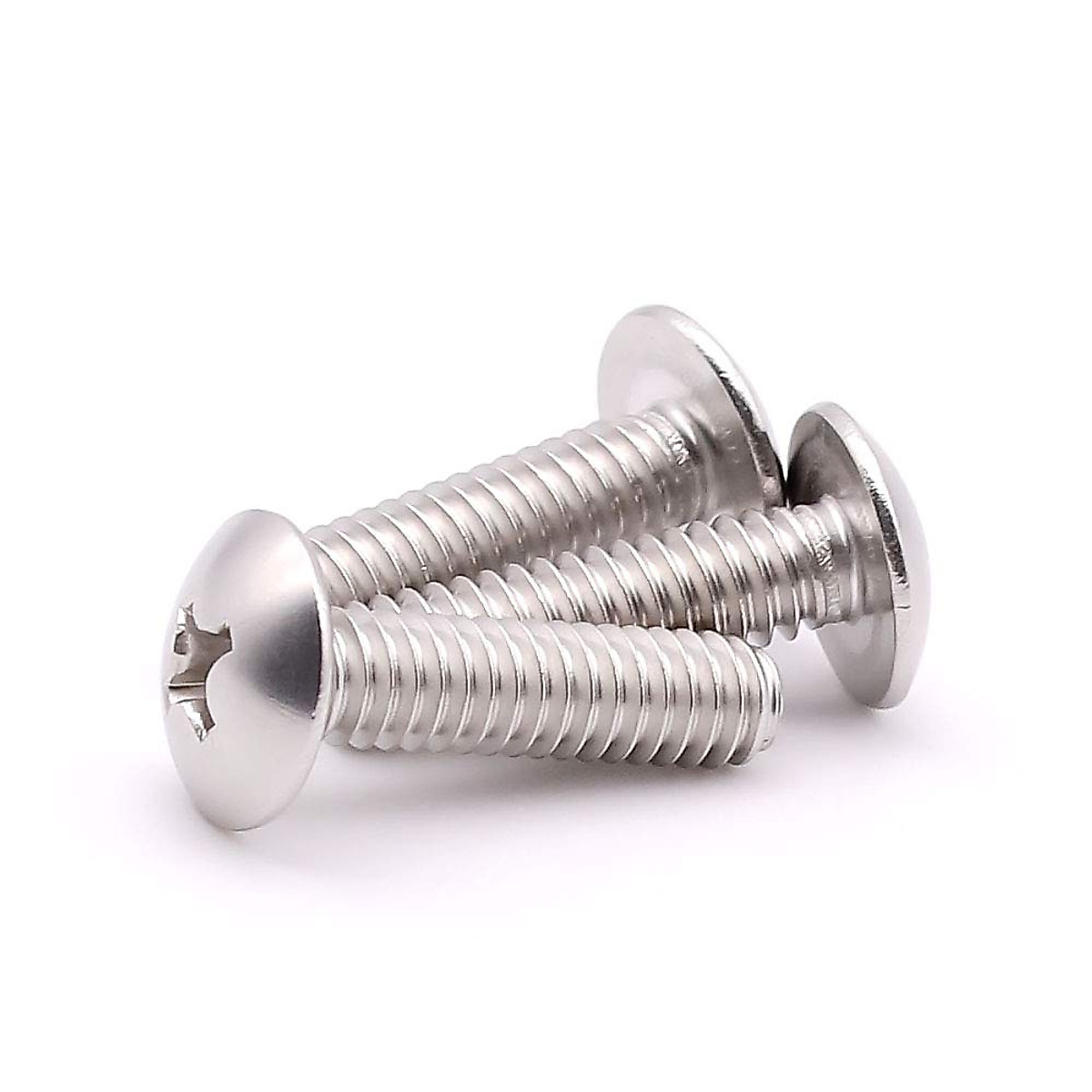 #10-24 x 3/4" (50 Pack) Phillips Truss Head Machine Screws for Cabinet Drawer Knob Pull Handle, Stainless Steel 304 (18-8), Truss Head Bolts, Phillips Drive, Bright Finish