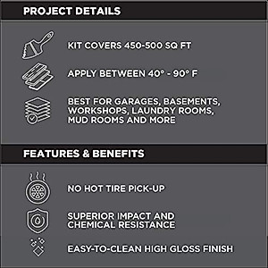 Rust-Oleum 381087 RockSolid Polycuramine 2.5 Car Garage Floor Coating Kit, Modern Greige, 180 Fl Oz (Pack of 1)