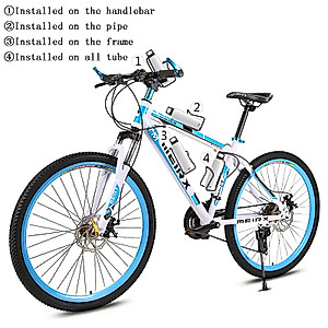 FiveBox Bike Water Bottle Cage, 2Pack Cycling Bicycle Water Bottle Cage Holder Bracket for Mountain Bike MTB Road Bike, Bike Accessories, Made of Lightweight Aluminum Alloy (Black)