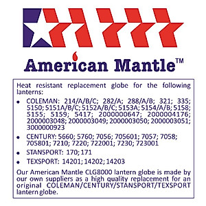 AMERICAN MANTLE Lantern Globe (Same as 2000026611): CLG8000