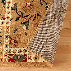 SUPERIOR Area Rugs for Bedroom, Farmhouse, Kitchen, Entryway, Laundry Room | Living Room Decor | Flower Patch Collection, 4' x 6', Beige