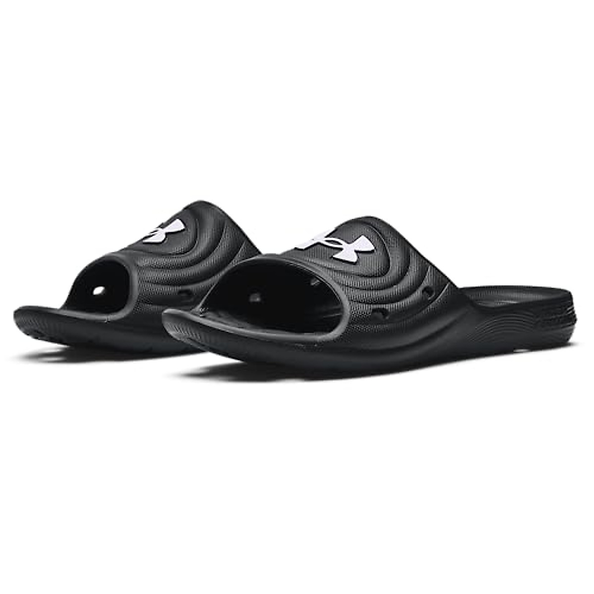 Under Armour mens Locker Iv Slide Sandal, Black Black White 001, 12 US