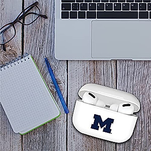 OTM Essentials Officially Licensed University of Michigan Wolverines Earbuds Case - White - Compatible with AirPods PRO