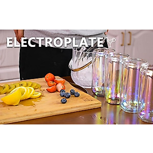 RoweLLsouL Glasses with Bamboo Lids and Clear Straws, 4 Pack 16oz Beer Glasses,Cute Tumbler Cup Iced Coffee Mug, Iced Coke Mug, Soda, Milk Tea，Gift - 4 Cleaning Brushes and 4 coasters