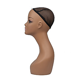 L7 Mannequin 4 Pcs Lifelike Female Plastic Mannequin Head Wig Stand Realistic Wig Display Head Props