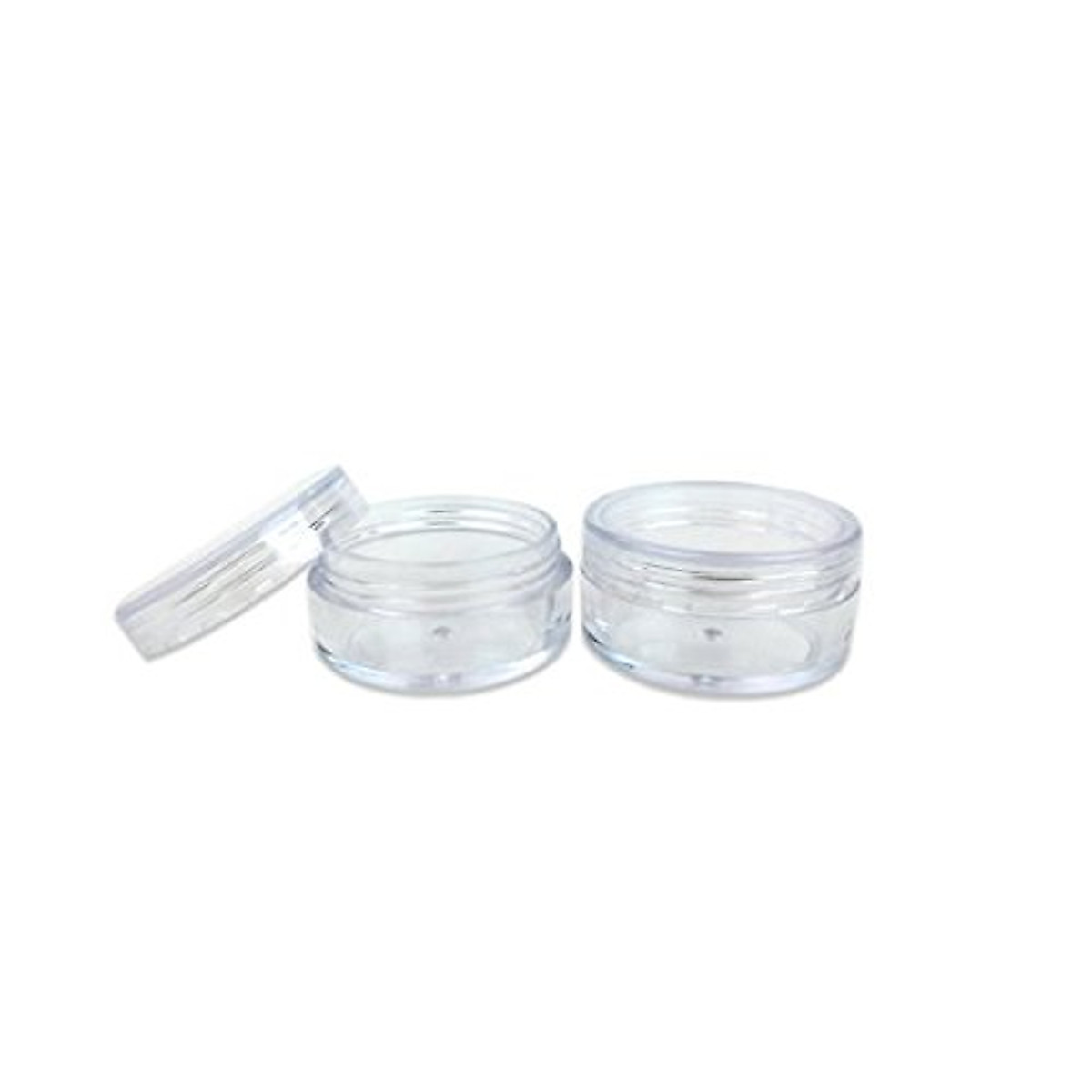 Beauticom 10g/10ml (0.35 Fl Oz) Round Clear Jars with Round Top Lids for Creams, Lotions, Make Up, Powders, Glitters, and more... (Color: Clear Lid, Quantity: 40 Pieces)
