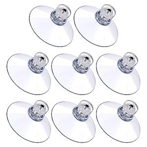 8Pcs Glass Suction Cups 41mm Small Suction Cups Clear PVC Window Suction Cups W0ithout Hook Heavy Duty Suction Cups with M4 Screw for Bathroom Wall Window Car Shade License Plates