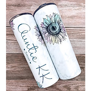 Auntie Tumbler, Double-Wall Vacuum Bottle Mug for Hot Cold Drinks, Stainless Steel Double Wall Insulated Cup With Lid And Straw, Best Aunt Cup, Aunt Gift from Niece (20 oz)