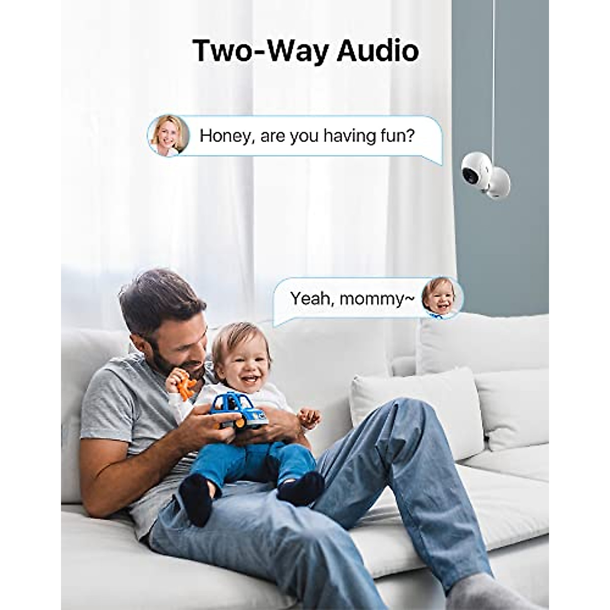 ZOSI C611 2K WiFi Indoor Home Security Camera for Baby Monitor/Nanny/Pet Cam with Phone app,Night Vision,2-Way Audio,Motion Detection,Cloud & SD Card Storage,Works with Alexa,24/7 Surveillance