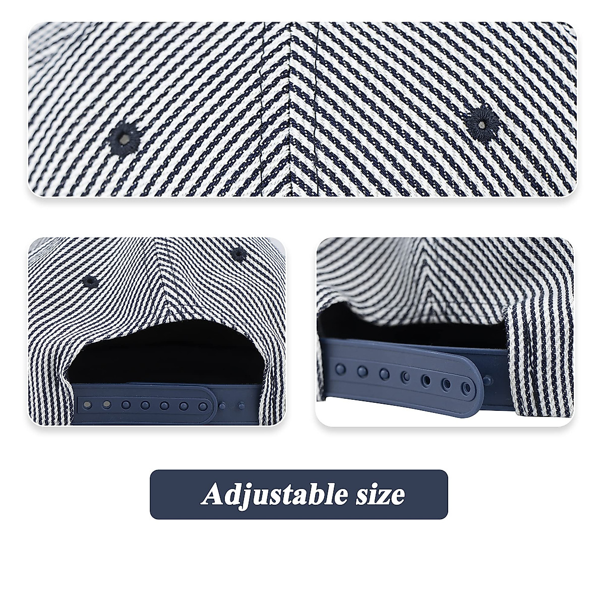 Toddler-Striped-Baseball-Hat American-Flag Snapback Hat Boys Cotton Sun Hat (Blue, 2-6Years)