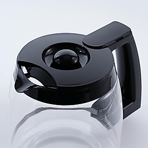 Replacement 12-Cup Glass Carafe, Compatible with Cuisinart Coffee Maker, Replaces DCC-1200PRC (Decorative Stainless-steel Handle)