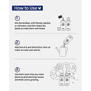 iDOO Indoor Plant Food (400ml in Total), Water Soluble All-Purpose Concentrated Fertilizer for Hydroponics System, Potted Houseplants