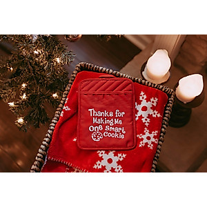 Teacher Appreciation Gift for Women - Thank You Present Potholder - One Smart Cookie Oven Mitt - Set of 2 (One Smart Cookie)