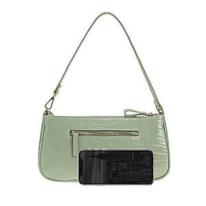 IXEBELLA Clutch Shoulder Bag Chic Retro Purse PU Leather Handbag for Women (Mint)