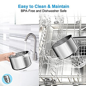 Heroange Cat Water Fountain Stainless Steel, 68oz/2L Ultra Quiet Pet Water Fountain for Cats Inside, Automatic Pet Drinking Fountain with Filters, Dog Water Dispenser Bowl Dishwasher Safe