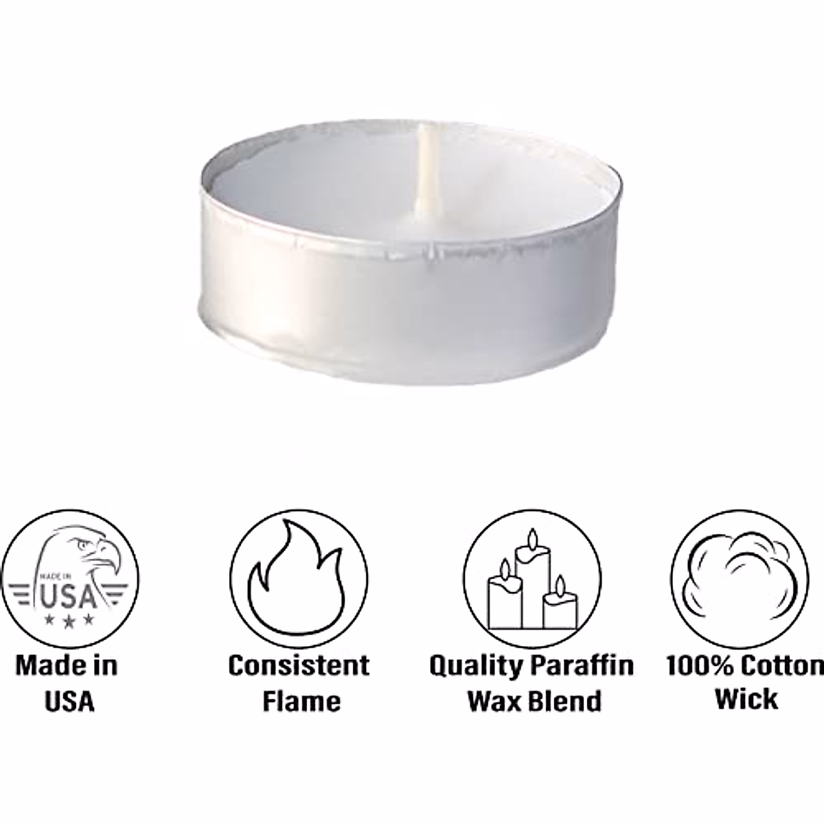 CandleNScent Colored Tea Light Candles | Unscented | White | Made in USA (Pack of 10)