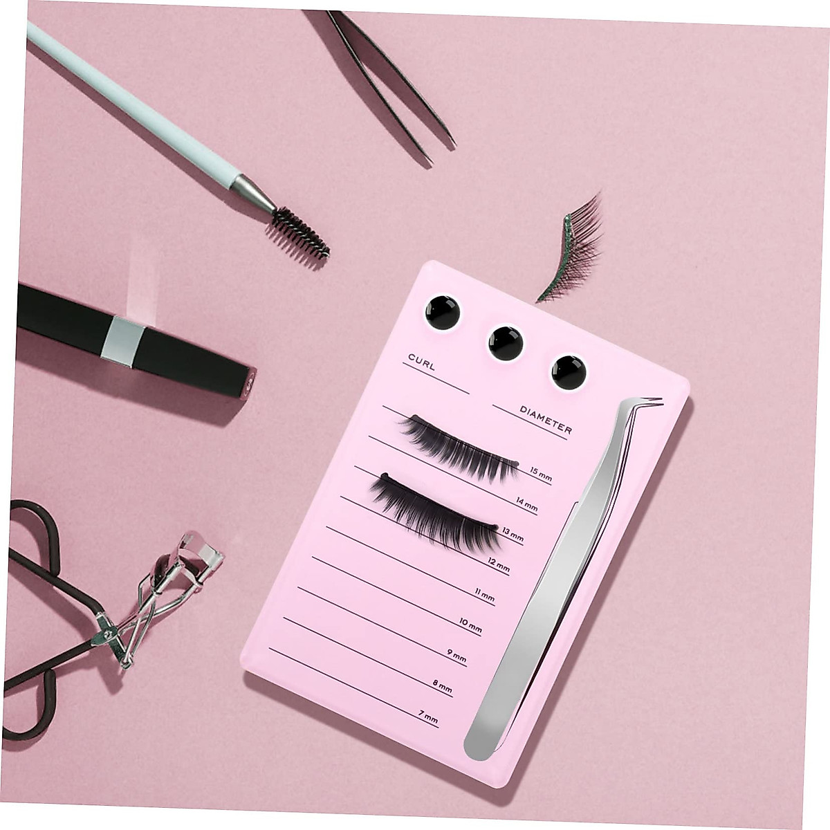 FRCOLOR 5pcs Magnetic Eyelash Board False Eyelashes Fake Eyelashes Tools Makeup Supplies Eyelash Display Pallet Eyelash Grafting Supplies Eyelash Supplies Eyelash Curler Acrylic With Scale