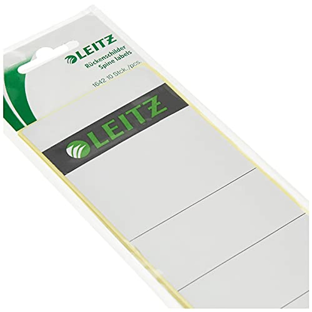 Leitz Self Adhesive Replacement Spine Labels for Standard 80 mm Lever Arch Files, Wide and Short, 61 x 192 mm, Paper, 16420085 - Grey, Pack of 10