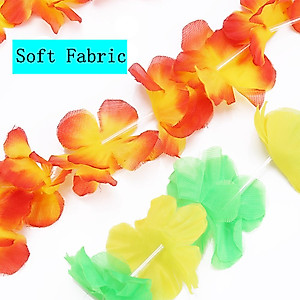 TSMJUWND Hawaiian Leis 50 Counts Hawaii Flower Leis for Adults and Kids Luau Party Decorations