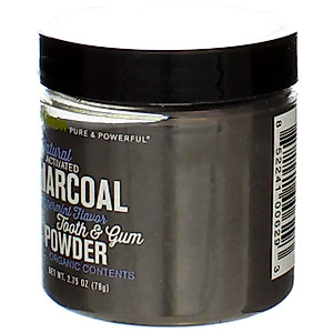 Whitening Tooth Powder with Activated Charcoal for Teeth and Gums (Cool Peppermint) - Safe on Enamel, Detoxifying, Plant-Based and Cruelty Free