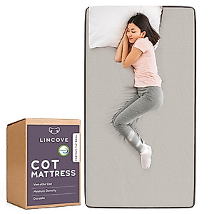 Lincove Premium 6-Inch Thick Foam Mattress with Durable Fabric Cover – Ideal for RV, Cot, Guest Bedroom - Folding Bed & Daybed - CertiPUR-US Certified –Made in USA Size: 36"x74"x6" - Color: Grey